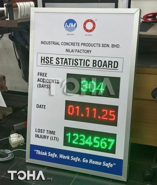 Safety Statistic LED Board