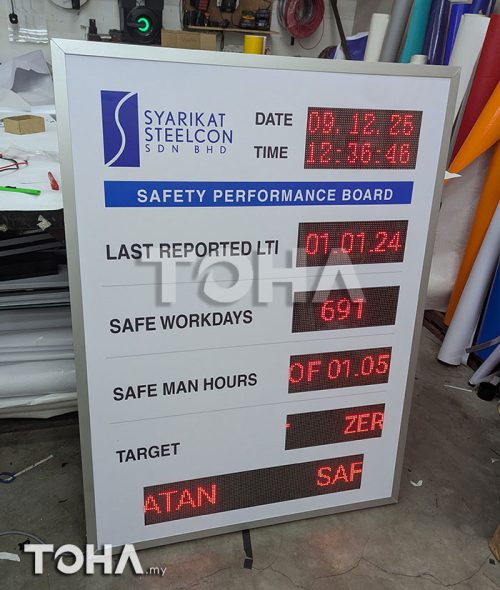 Safety Statistic LED Board